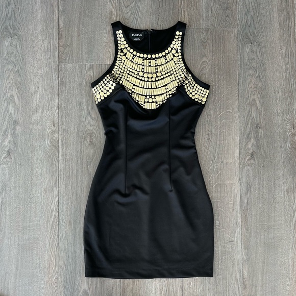 bebe | Dresses | Bebe Mini Dress With Gold | Poshmark